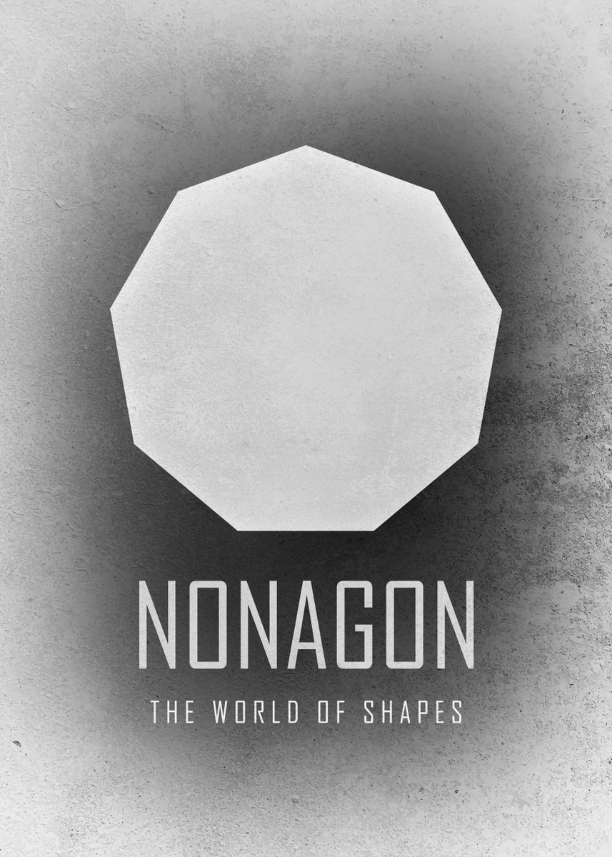 'Nonagon Black' Poster, picture, metal print, paint by BB Design | Displate