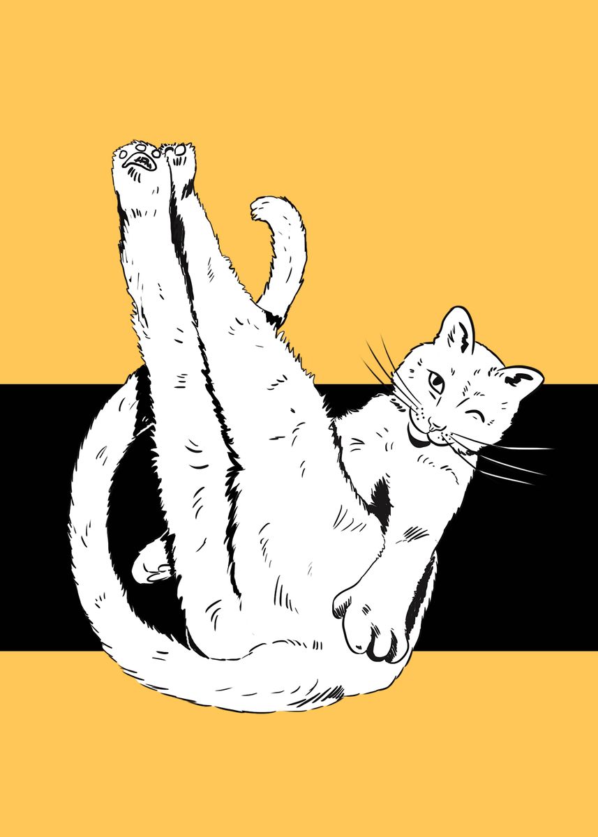 'Winking cat ' Poster, picture, metal print, paint by Lina ...