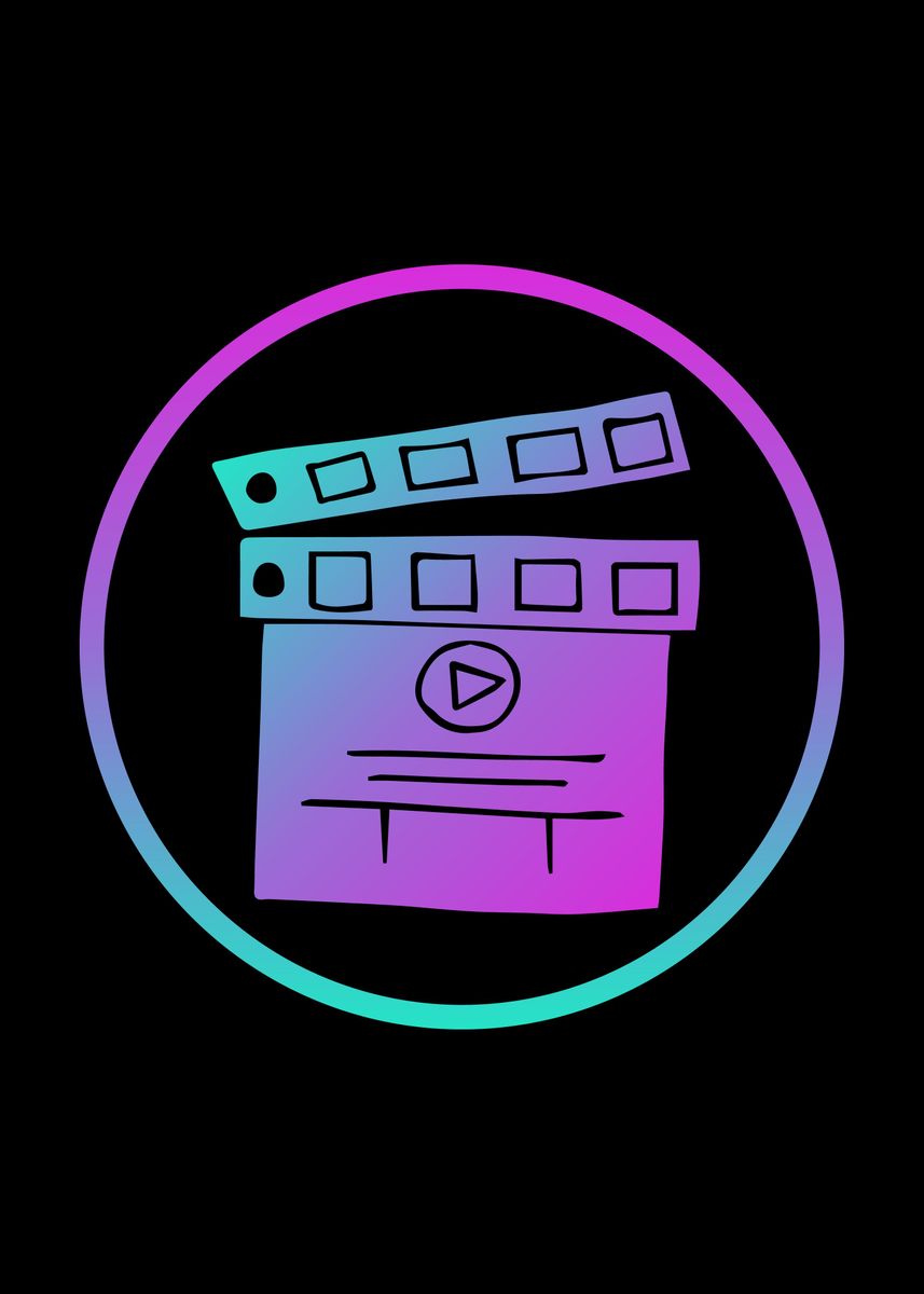 'Neon Movie Film 9' Poster, picture, metal print, paint by Maricris M ...