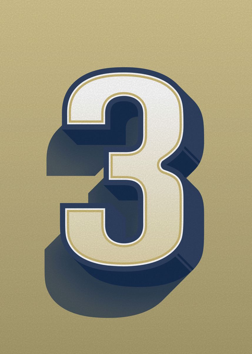 'Number 3' Poster, picture, metal print, paint by Syahrasi | Displate