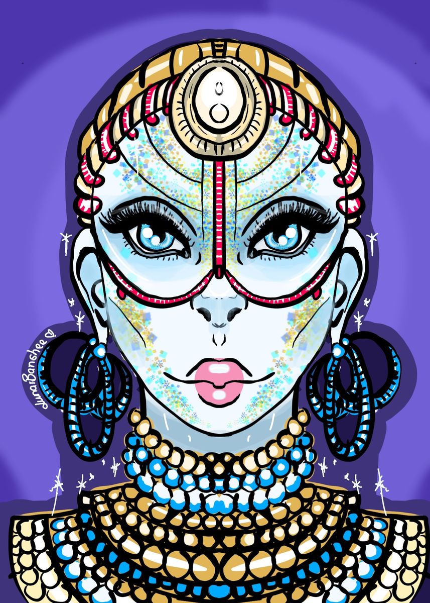 'Alien Female LunarBanshee' Poster, picture, metal print, paint by ...