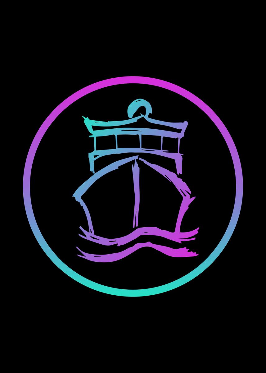 'Neon Ship or Boat 7' Poster by Maricris M | Displate