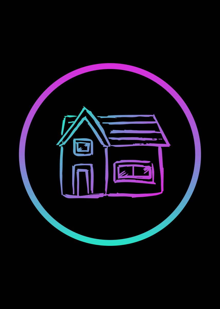 'Neon House 1' Poster by Maricris M | Displate