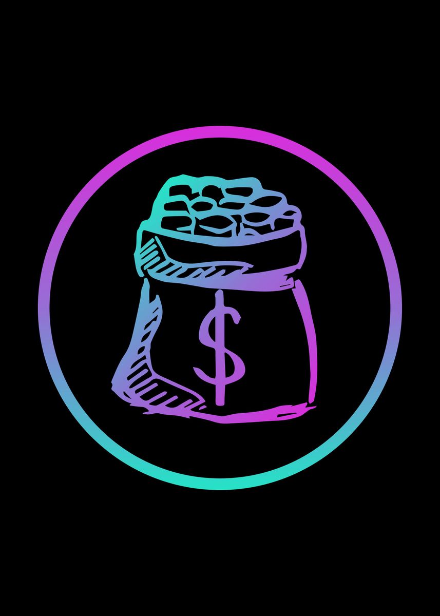 'Neon Money Dollar 5' Poster by Maricris M | Displate