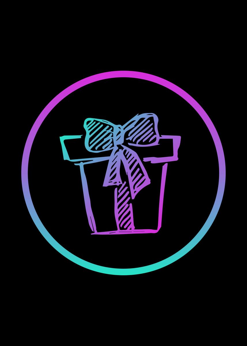 'Neon Holiday Gift 5' Poster by Maricris M | Displate