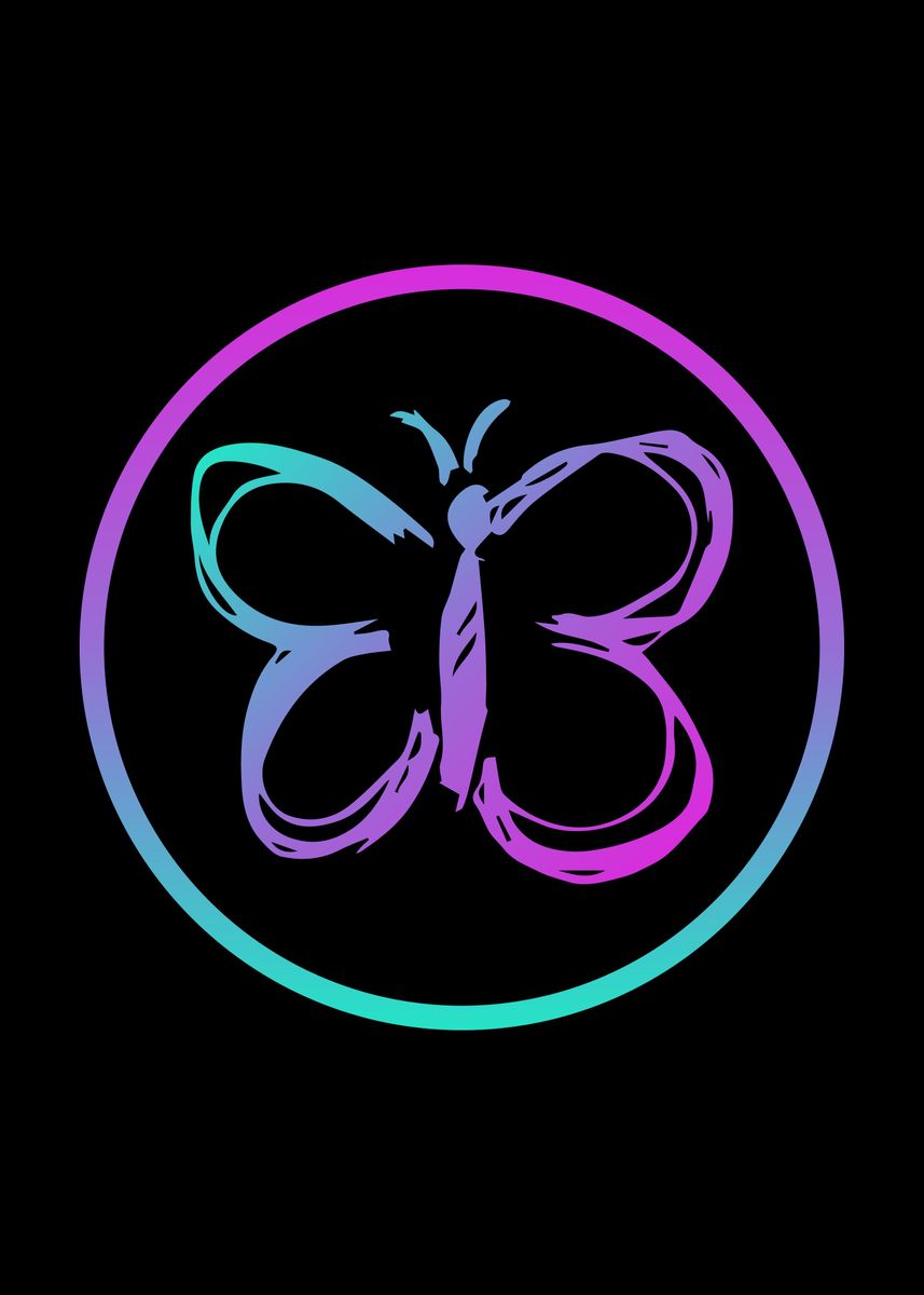 'Neon Butterfly 9' Poster, picture, metal print, paint by Maricris M ...