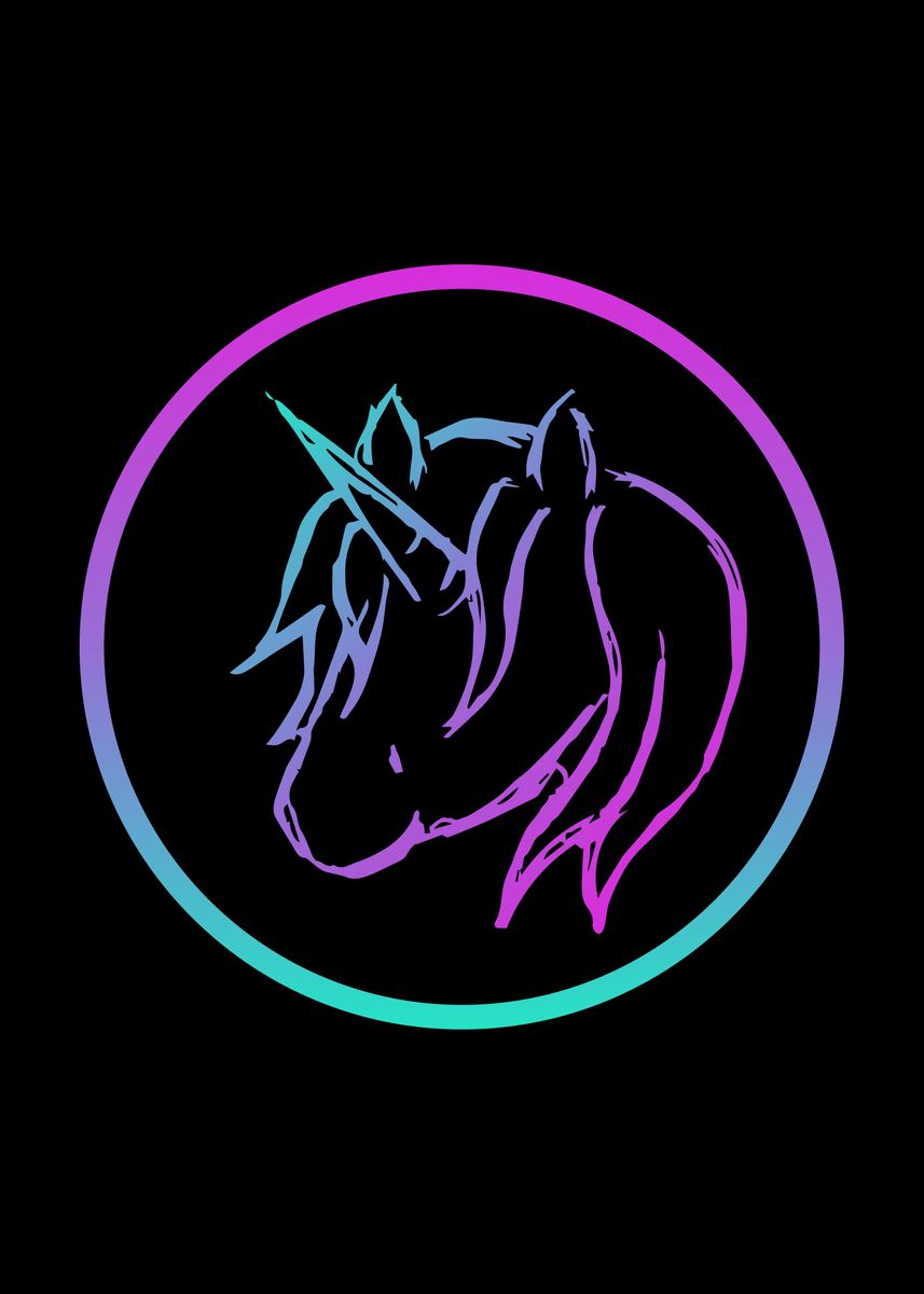 'Neon Unicorn 16' Poster, picture, metal print, paint by Maricris M ...