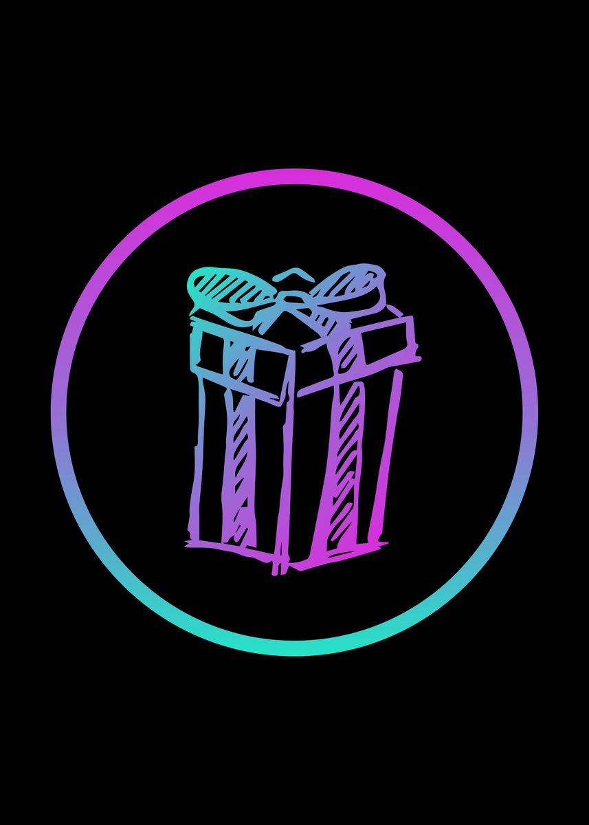 'Neon Holiday Gift 11' Poster, picture, metal print, paint by Maricris ...