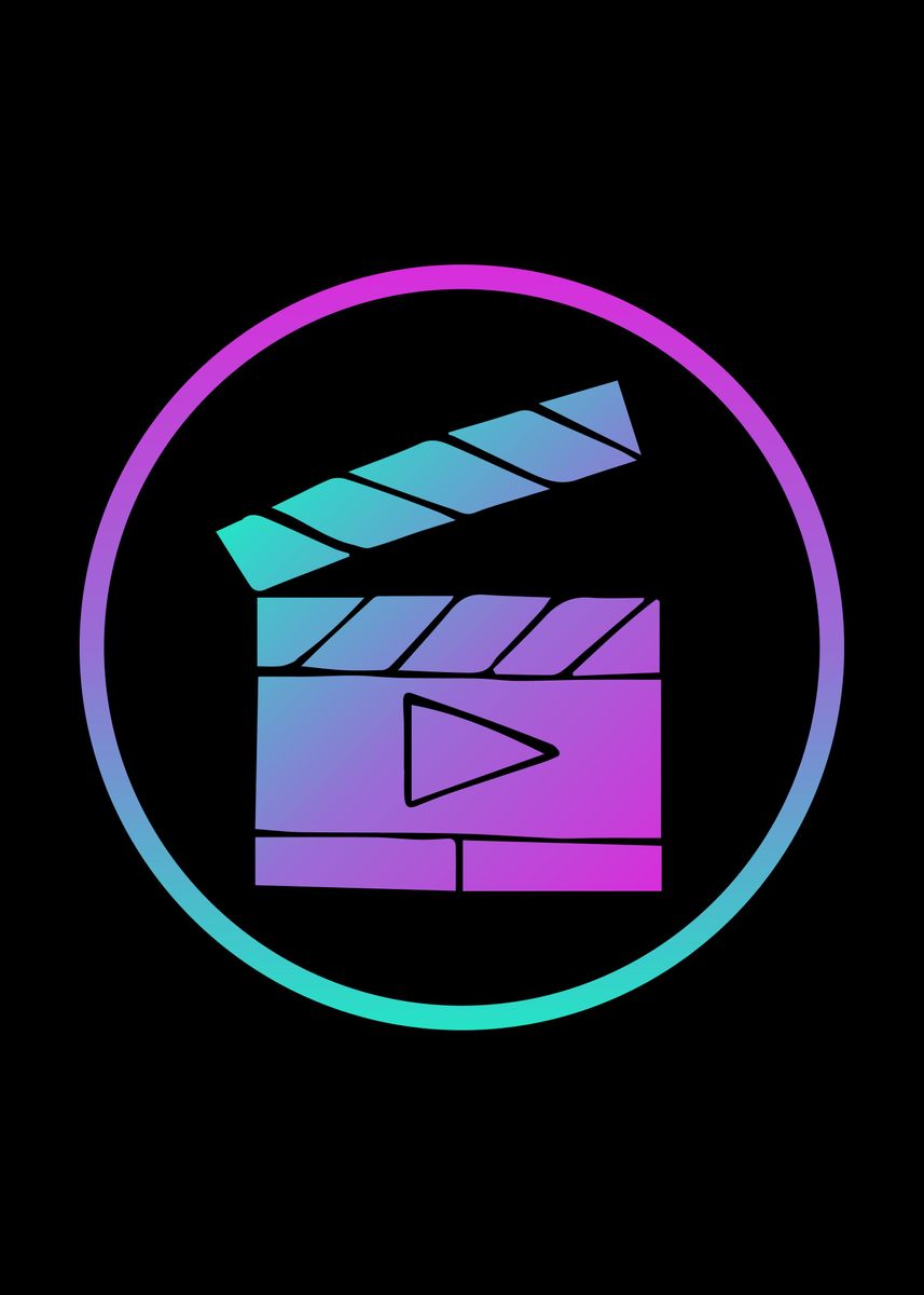 'Neon Movie Film 8' Poster, picture, metal print, paint by Maricris M ...