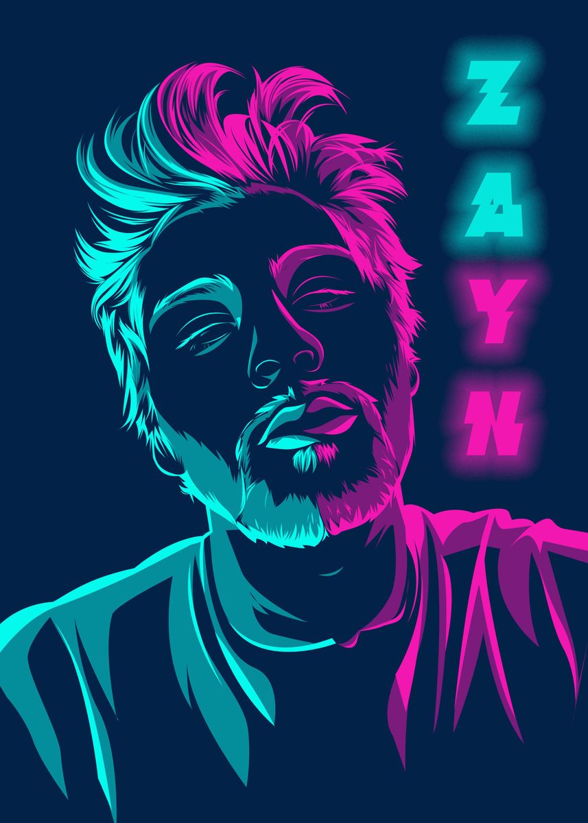 'Zayn Siluet Illustration' Poster, picture, metal print, paint by ...