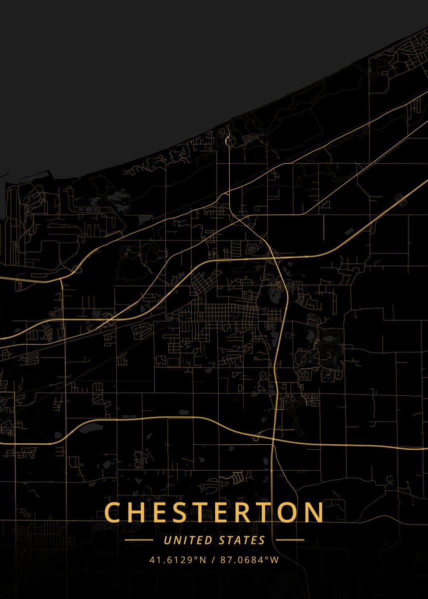 'Chesterton United States' Poster, picture, metal print, paint by ...