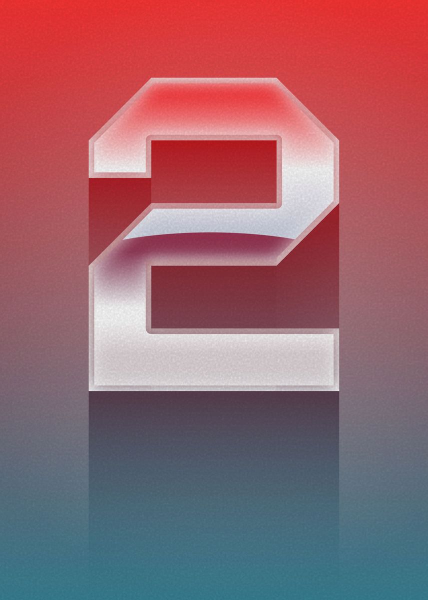 'Number 2' Poster, picture, metal print, paint by Syahrasi | Displate