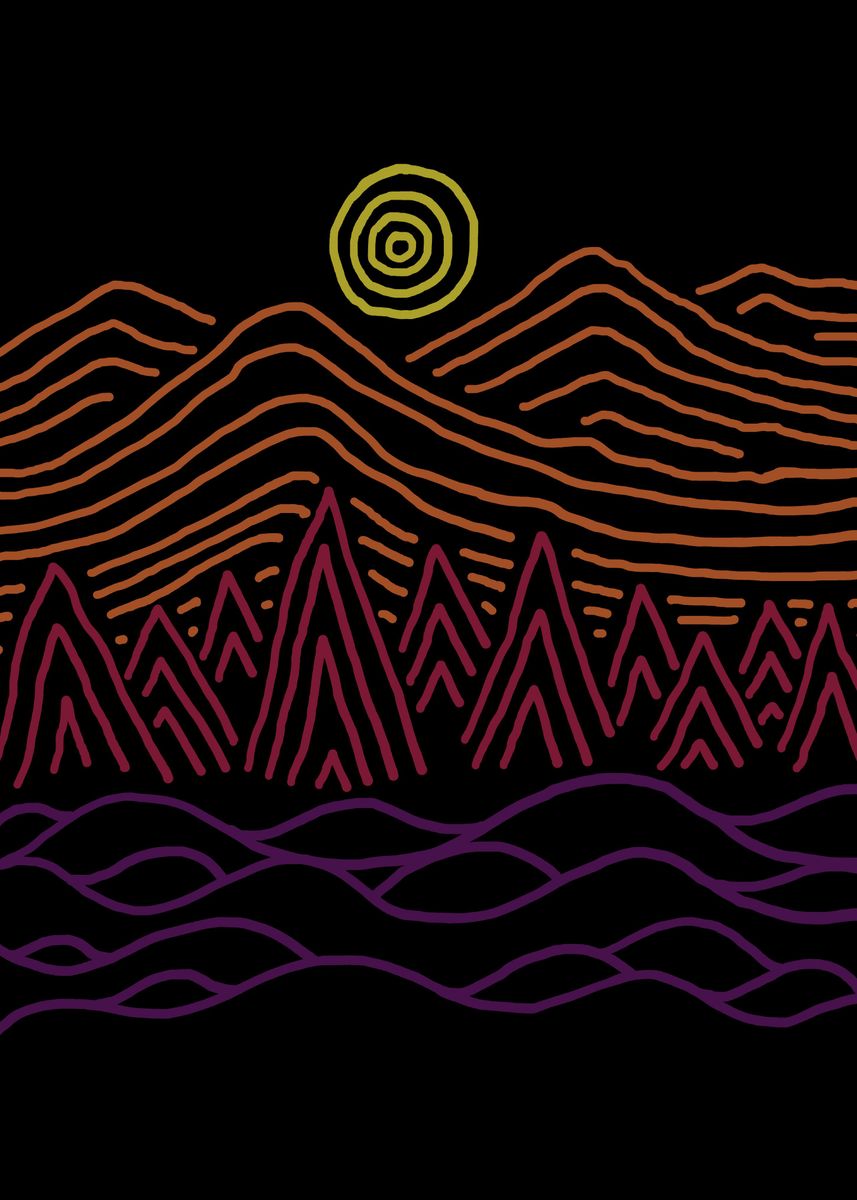 'Nature Line' Poster, picture, metal print, paint by Quilimo Studio ...