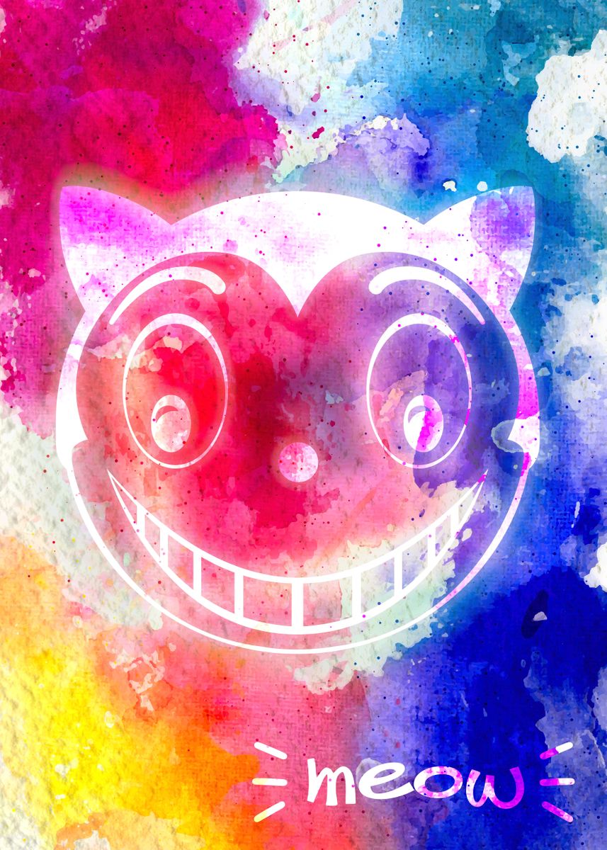 'Meow' Poster, picture, metal print, paint by Miguel Ortiz | Displate