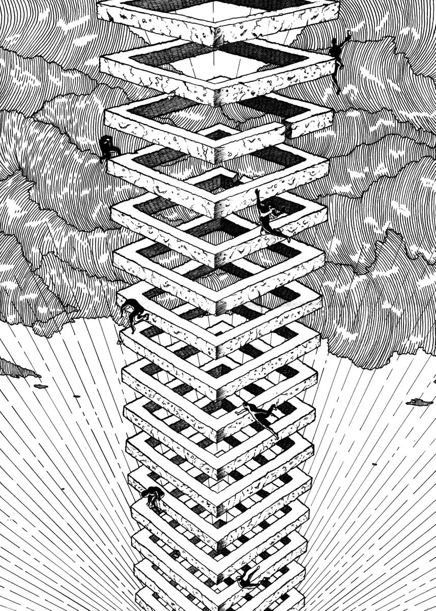 'Descend ' Poster, picture, metal print, paint by Slumber | Displate