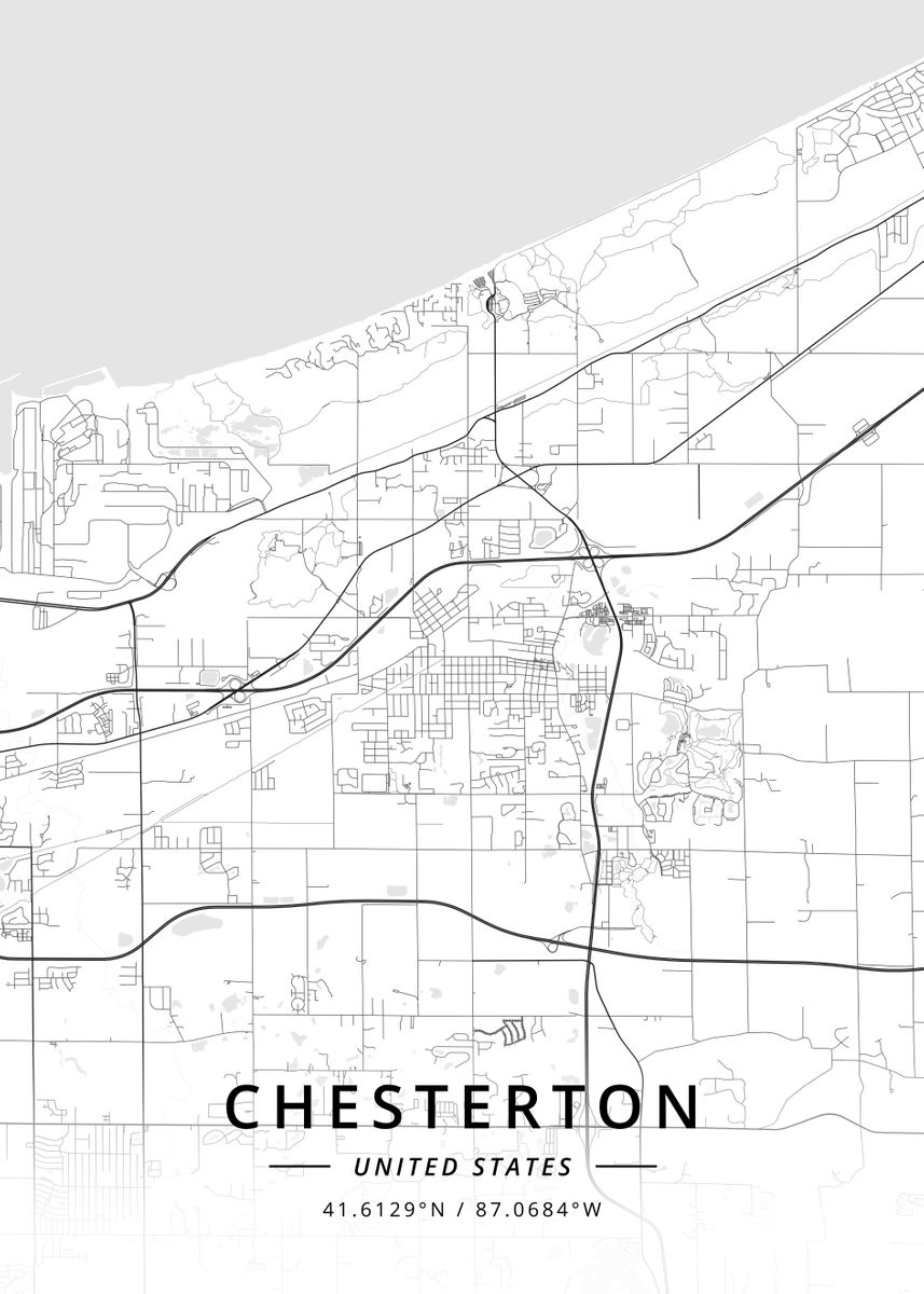 'Chesterton United States' Poster, picture, metal print, paint by ...