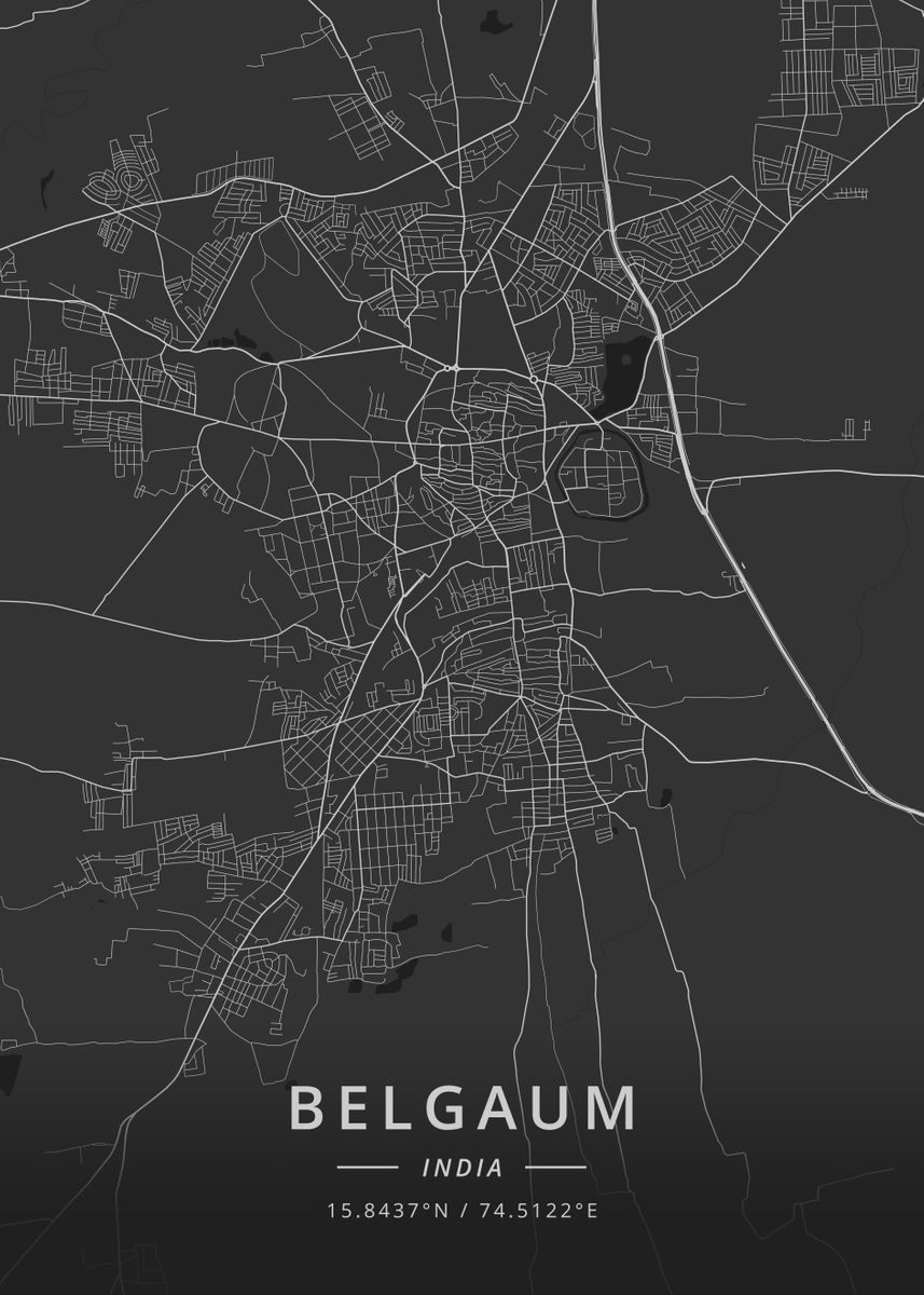 'Belgaum India' Poster by Designer Map Art | Displate