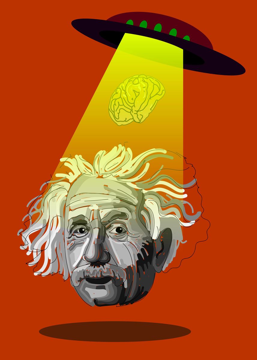 'Aliens steal a brain from ' Poster by Darina Kamynska | Displate