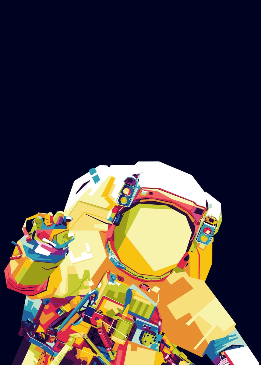'Colorful Astronaut' Poster, picture, metal print, paint by Dimas Pras ...