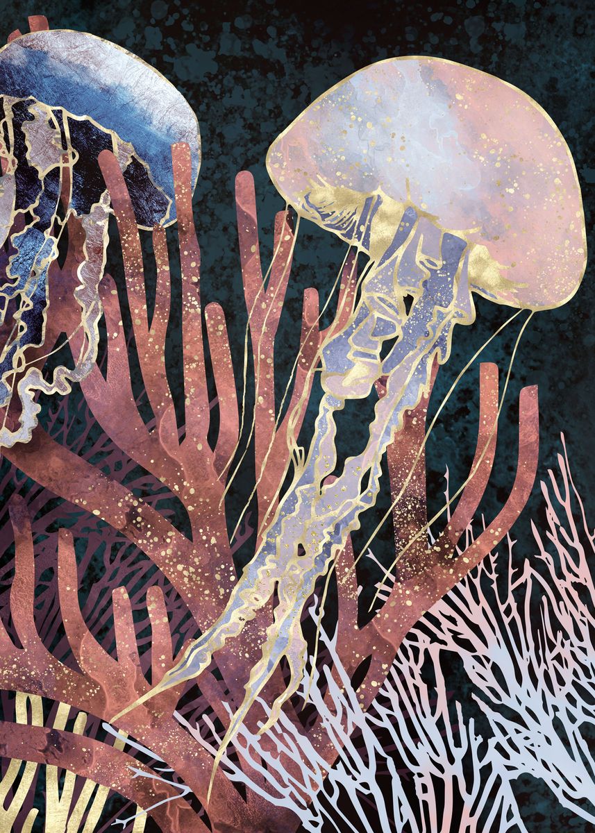 'Metallic Coral' Poster, picture, metal print, paint by SpaceFrog ...