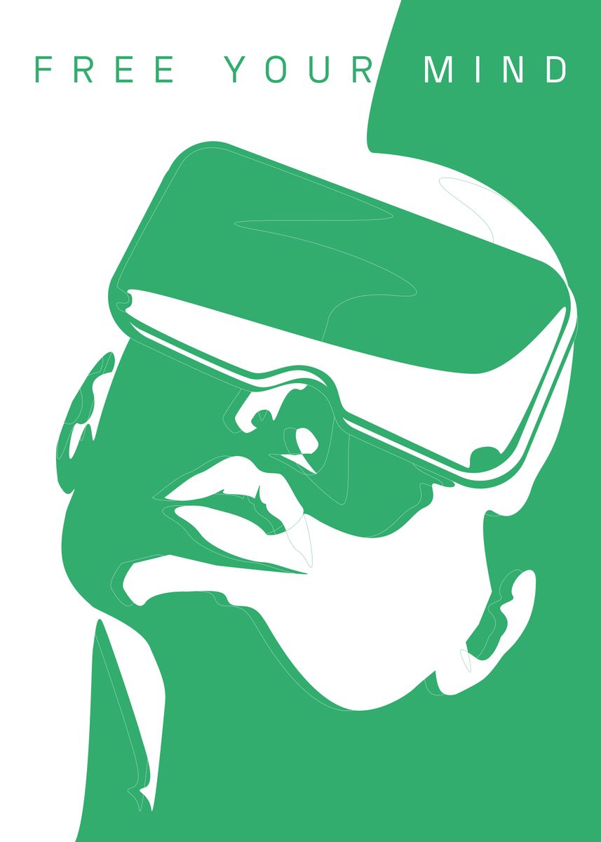 'Free your mind' Poster, picture, metal print, paint by VReedom | Displate