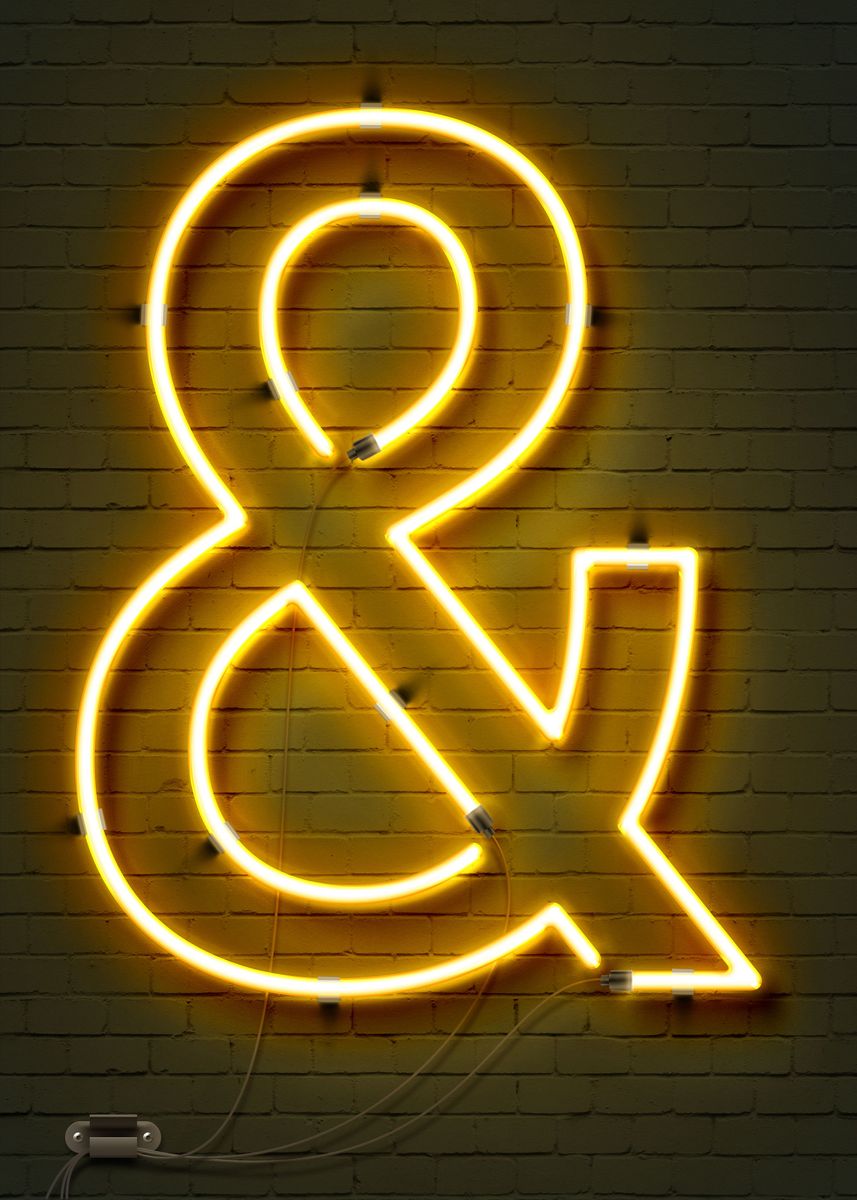 'And symbol' Poster, picture, metal print, paint by StuStu | Displate