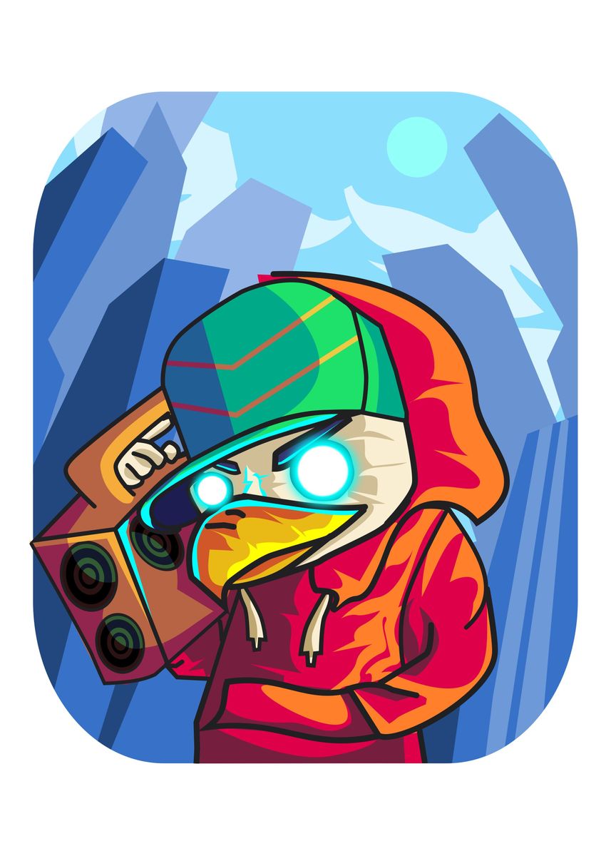 'Hip Hop Duck' Poster, picture, metal print, paint by Ilhamqrov | Displate