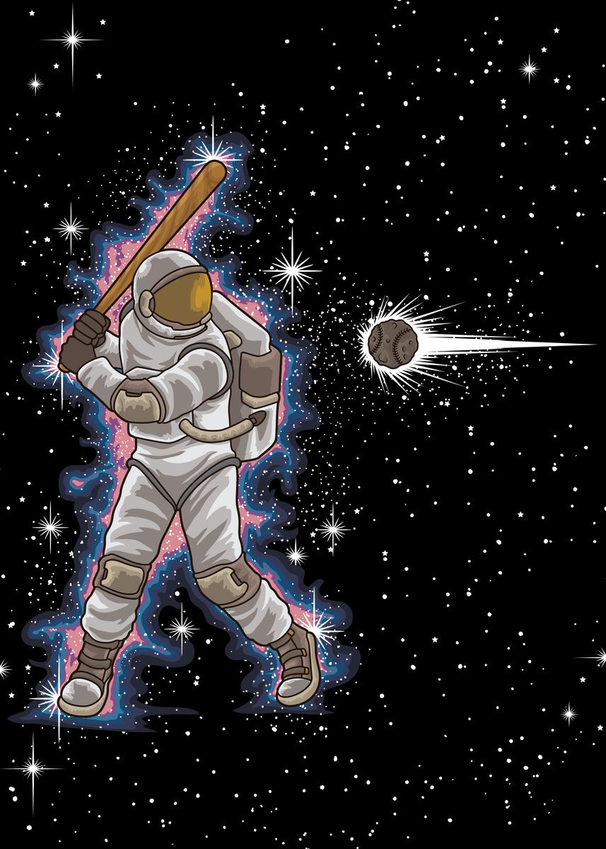 'Astronaut Baseball Player' Poster by Anziehend | Displate