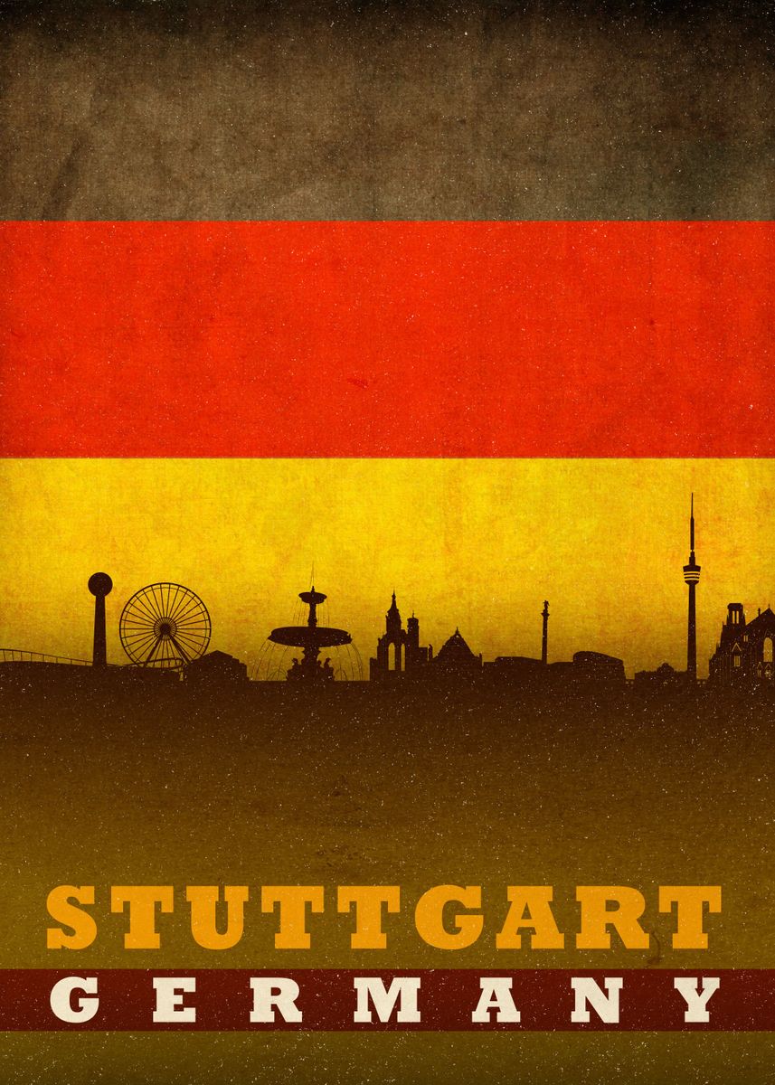 'Stuttgart Germany City' Poster, picture, metal print, paint by Design ...