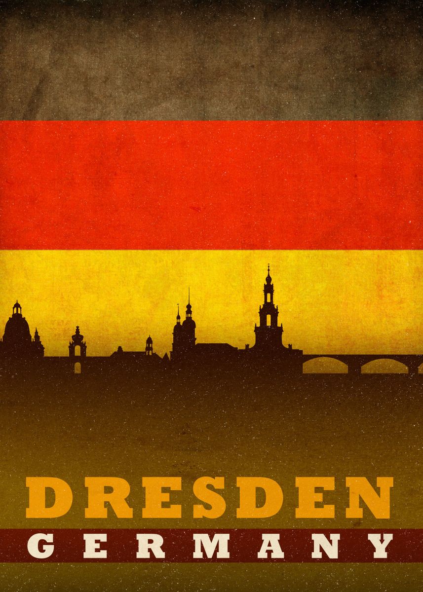 'Dresden Germany City Flag' Poster, picture, metal print, paint by ...