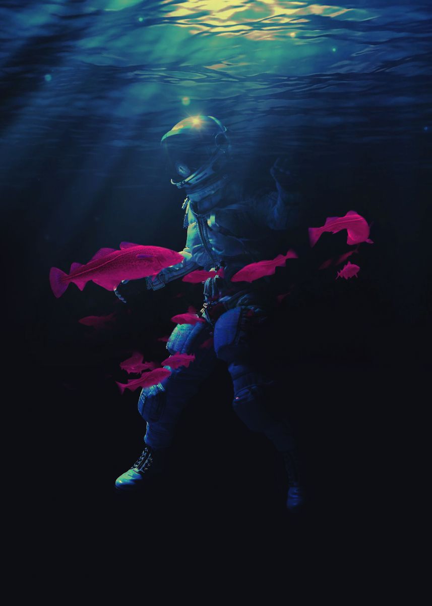 'Deep' Poster, picture, metal print, paint by VK Art | Displate