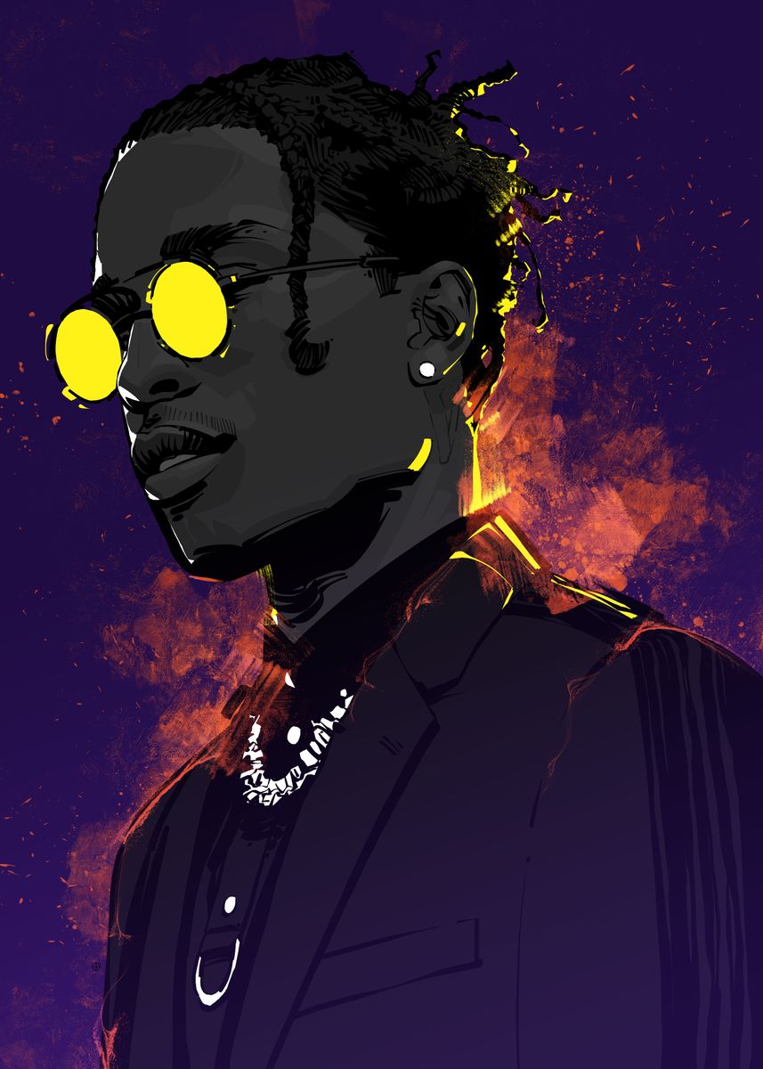 'ASAP ROCKY' Poster, picture, metal print, paint by Nikita Abakumov ...