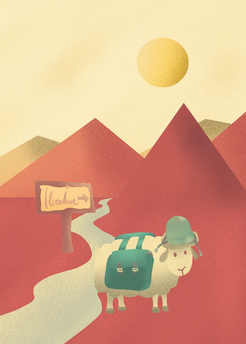 'Adventure MEEEH sheep' Poster, picture, metal print, paint by Rino ...