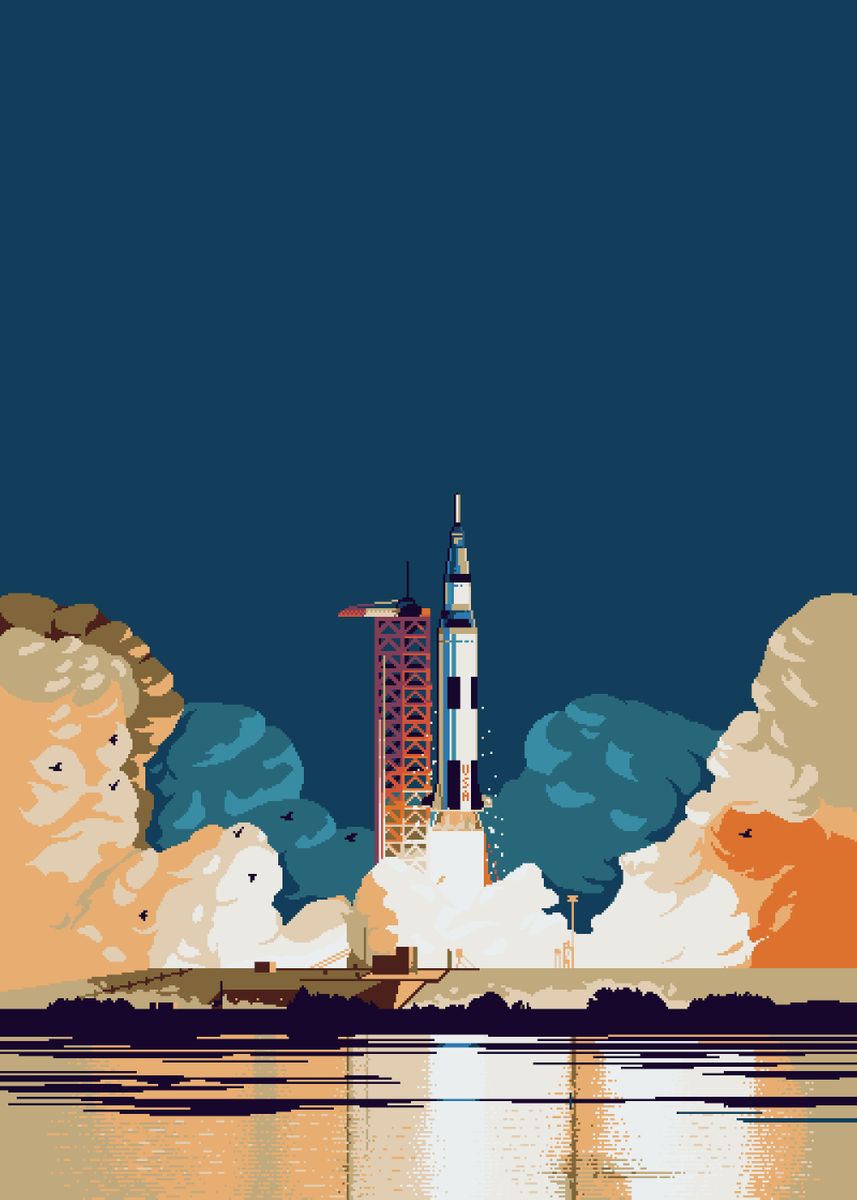 'Apollo 11 Launch' Poster, picture, metal print, paint by Kevin ...