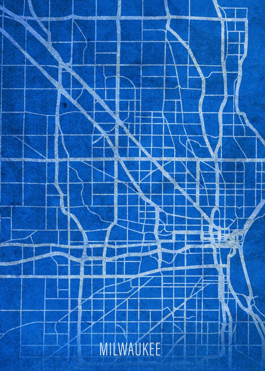 'Milwaukee City Street Map ' Poster by Design Turnpike | Displate