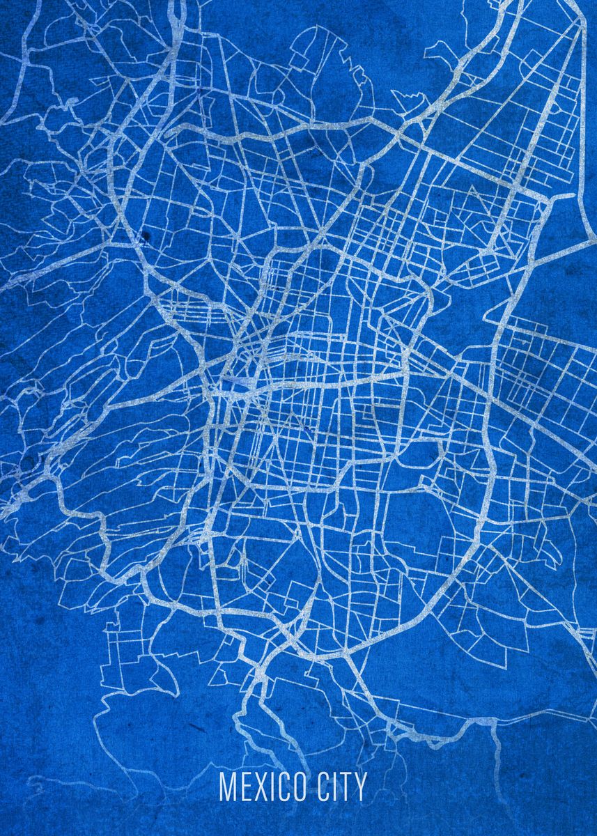 'Mexico City Street Map ' Poster, picture, metal print, paint by Design ...