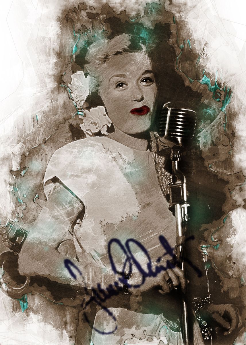 'June Christy' Poster, picture, metal print, paint by Petra ...