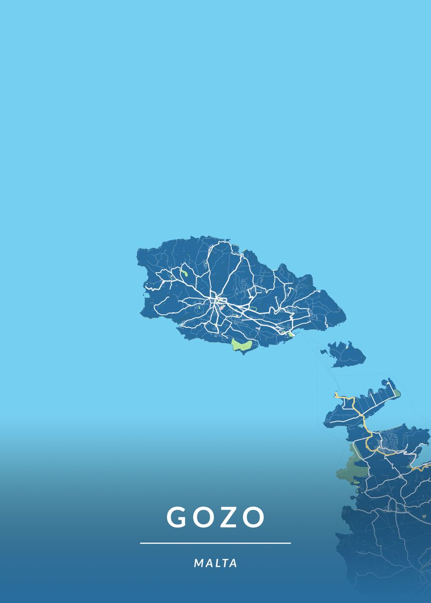 'Gozo Malta' Poster, picture, metal print, paint by MappaMaps | Displate