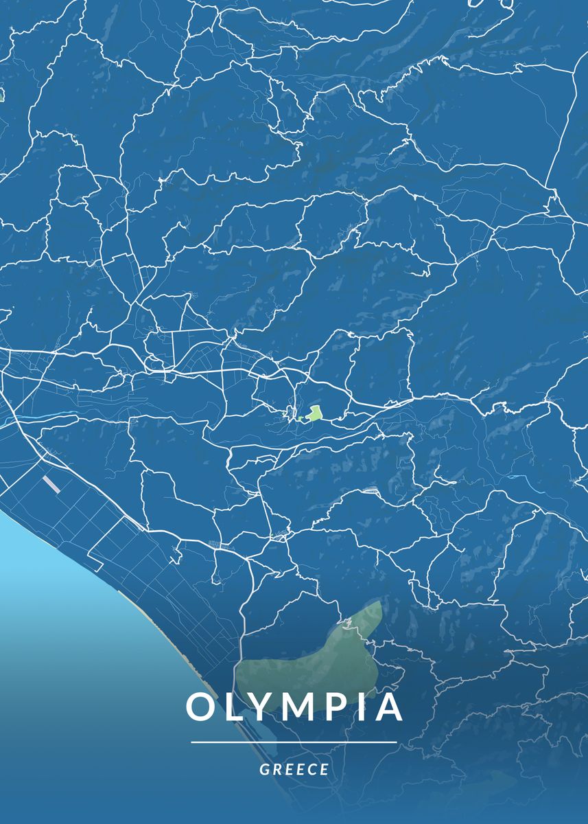 'Olympia Greece' Poster, picture, metal print, paint by MappaMaps ...