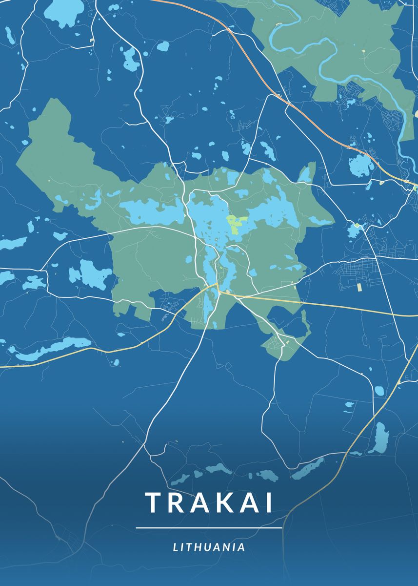 'Trakai Lithuania' Poster, picture, metal print, paint by MappaMaps ...