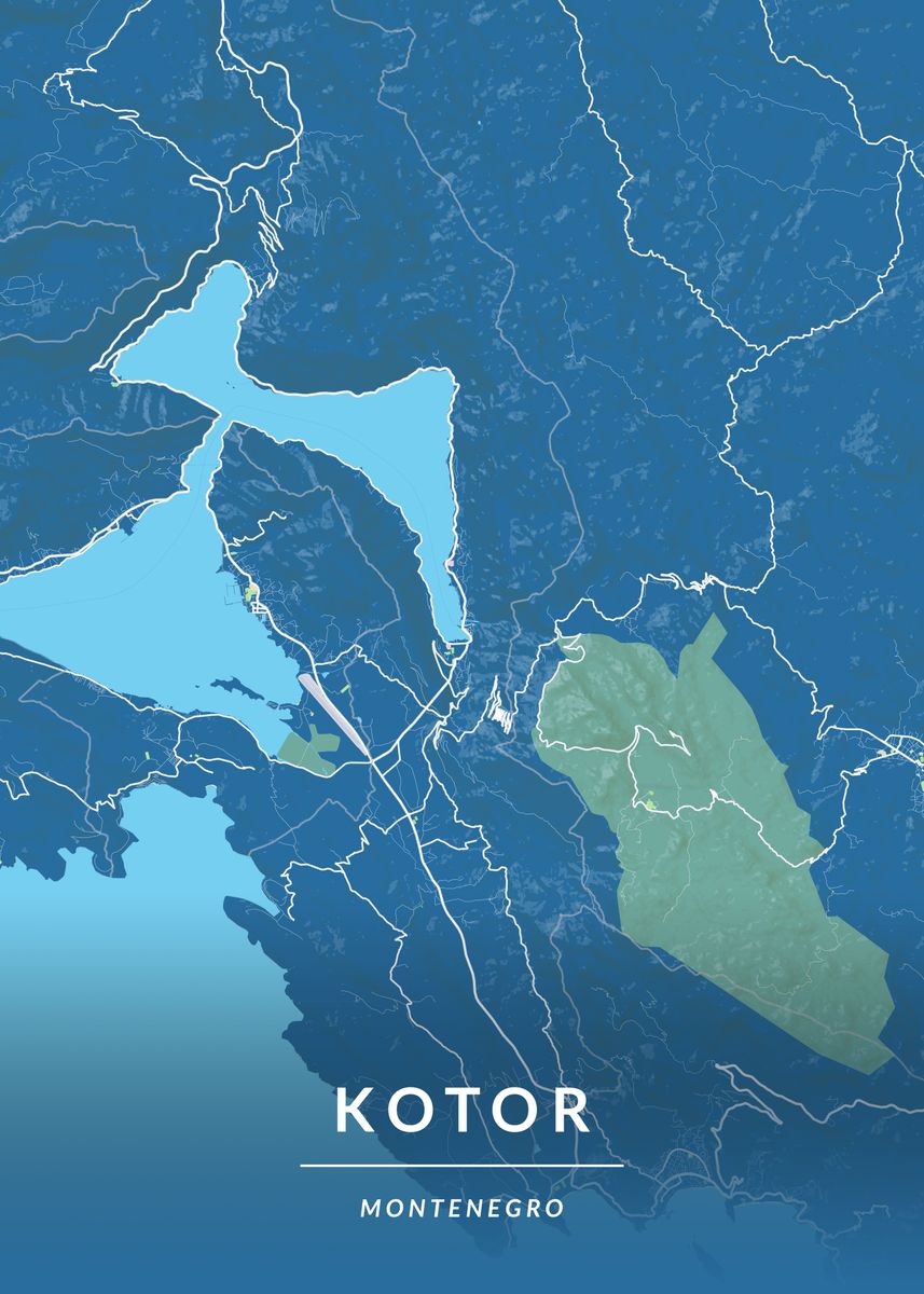 'Kotor Montenegro' Poster by MappaMaps | Displate