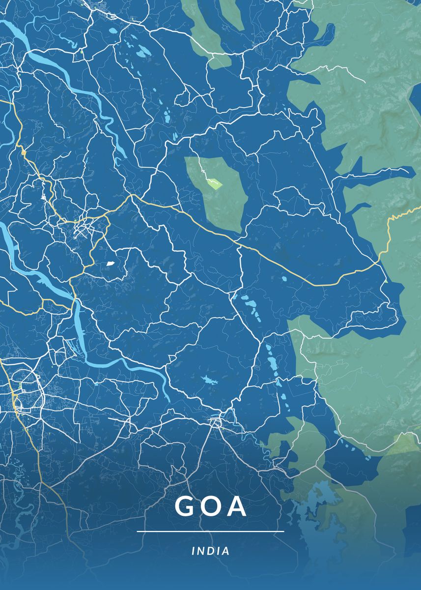 'Goa India' Poster, picture, metal print, paint by MappaMaps | Displate