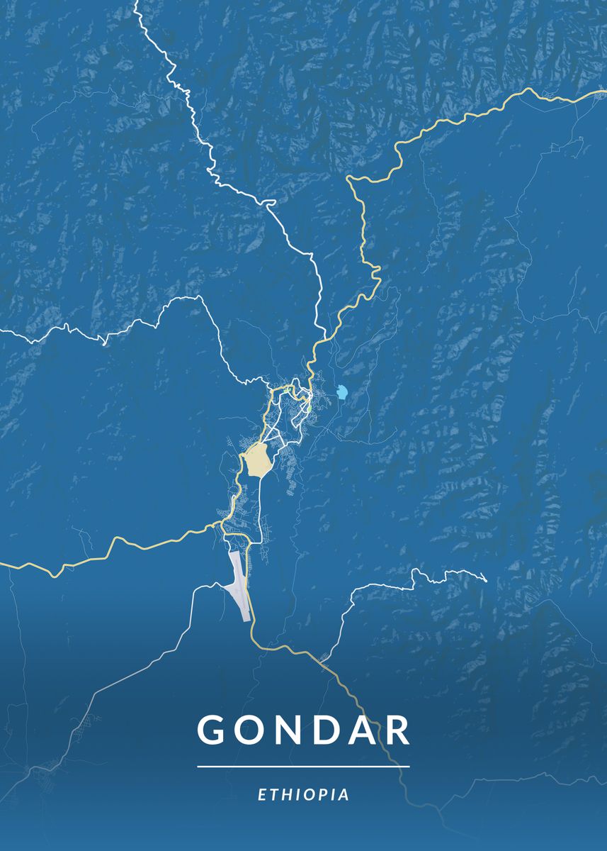 'Gondar Ethiopia' Poster by MappaMaps | Displate