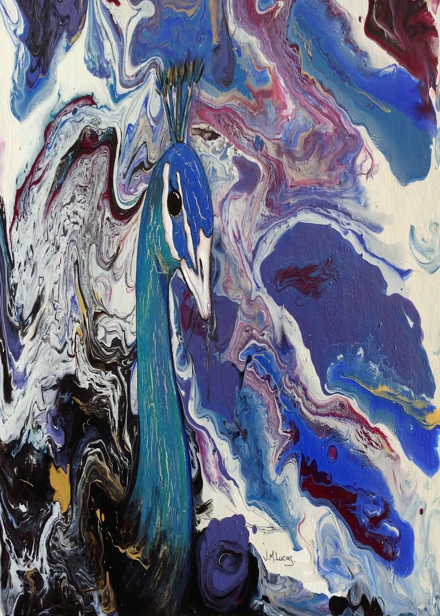 'Peacock Frenzy' Poster by Jane Lucas | Displate