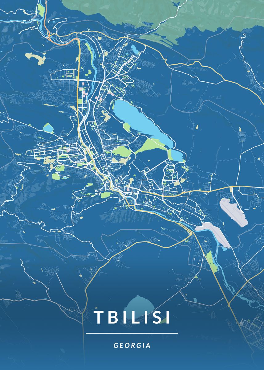 'Tbilisi Georgia' Poster, picture, metal print, paint by MappaMaps ...