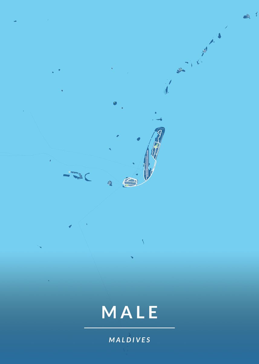 'Male Maldives' Poster, picture, metal print, paint by MappaMaps | Displate