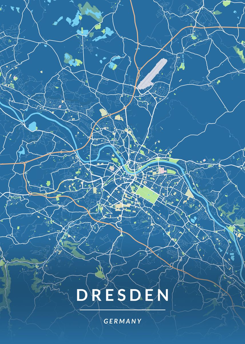 'Dresden Germany' Poster, picture, metal print, paint by MappaMaps ...