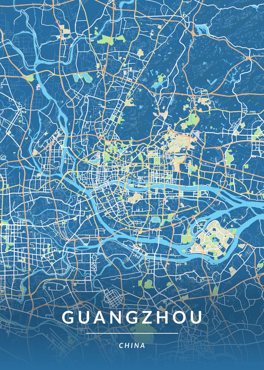 'Guangzhou China' Poster by MappaMaps | Displate