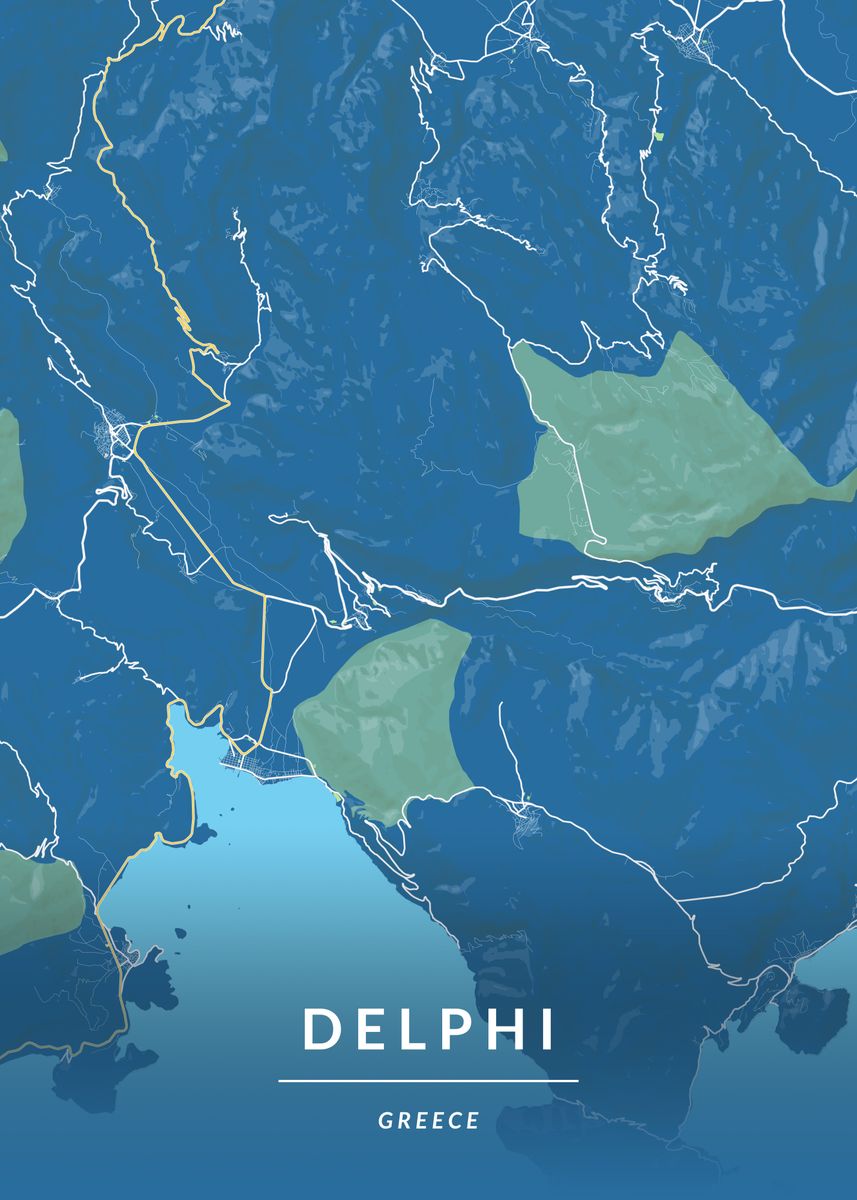 'Delphi Greece' Poster by MappaMaps | Displate