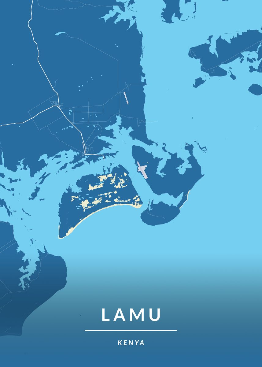 'Lamu Kenya' Poster, picture, metal print, paint by MappaMaps | Displate